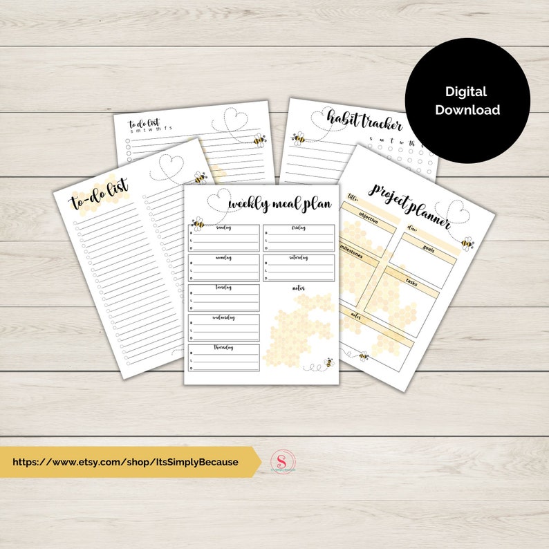 Undated Monthly Calendars | Undated Honey Bee Printable Monthly ...