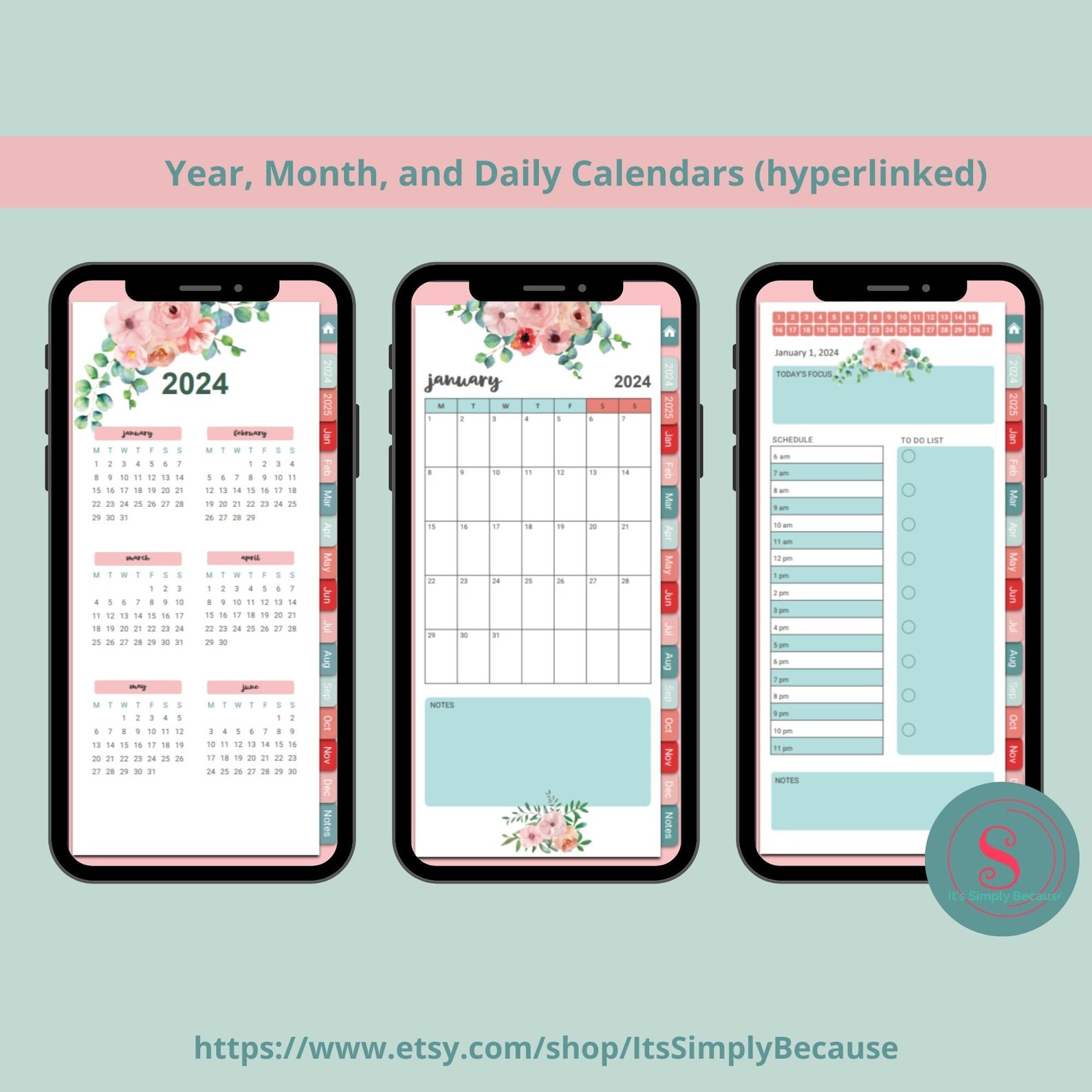 Smartphone Digital Planner 2024 for Goodnotes 2024 Digital Notability ...