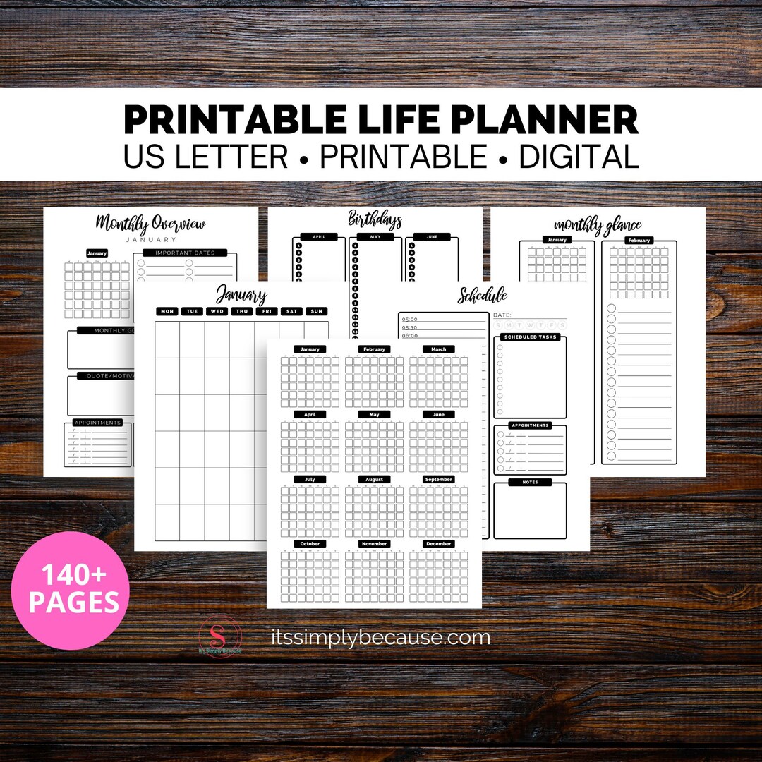Undated Calendars | Undated Life Planner | Undated Yearly Planner ...