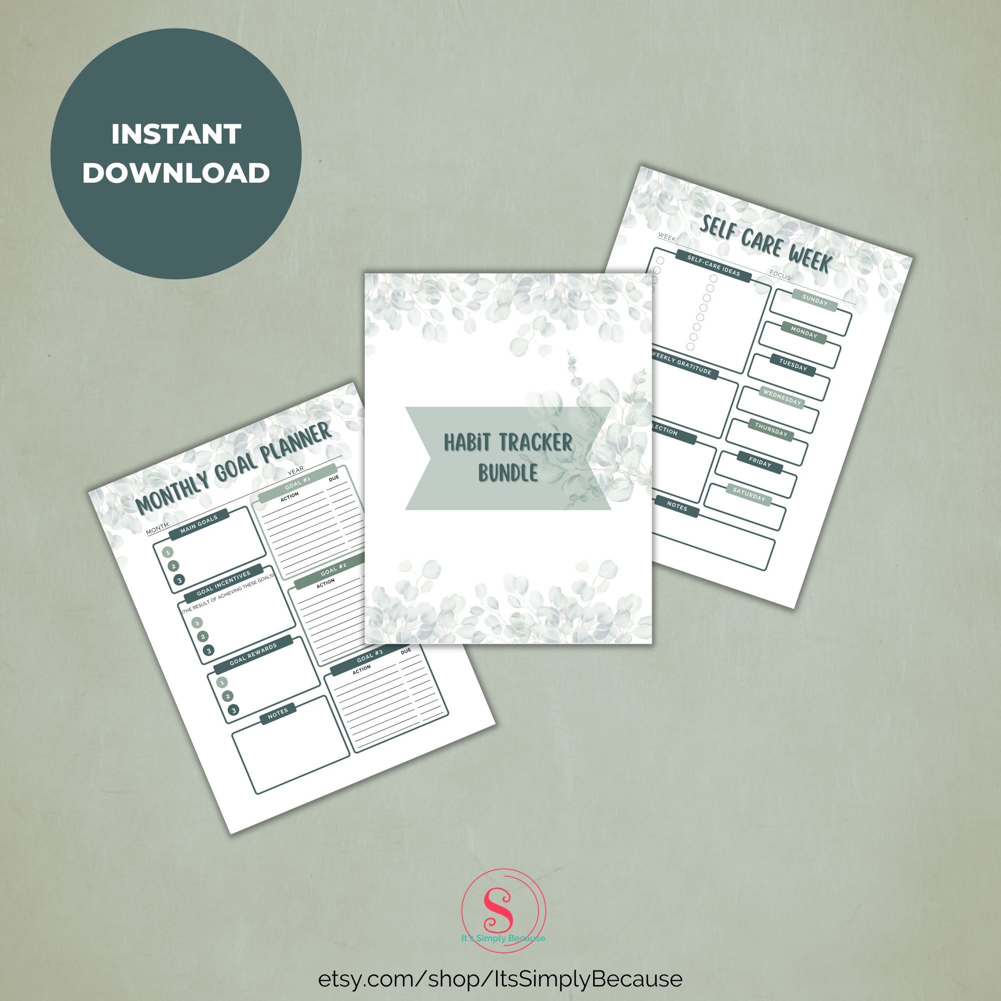 Goal Tracker | Habit Tracker Bundle | Goal Setting Sheet | Habit ...