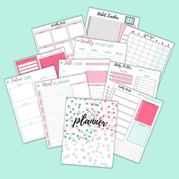 Undated Digital Planner Monthly & Weekly View Calendars | Etsy