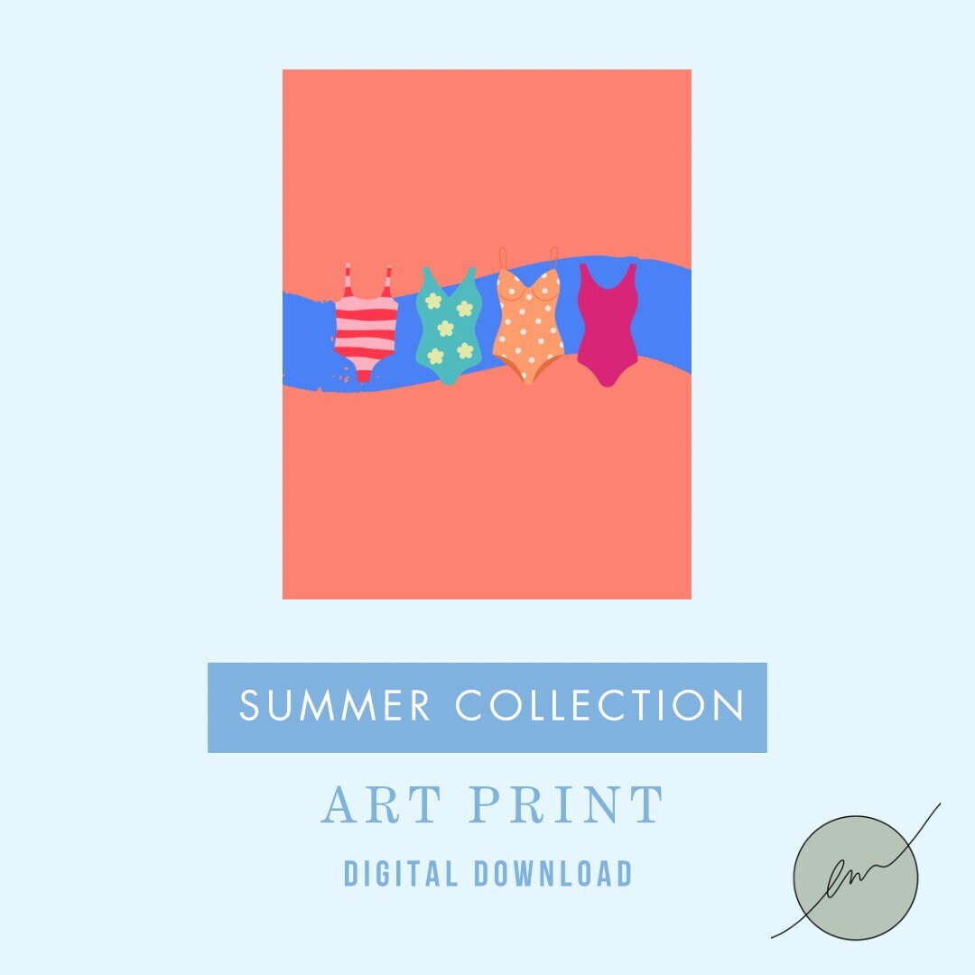 PRINTABLE Summer Swimsuit Digital Art Printable (8.5 in X 11 In) - Etsy
