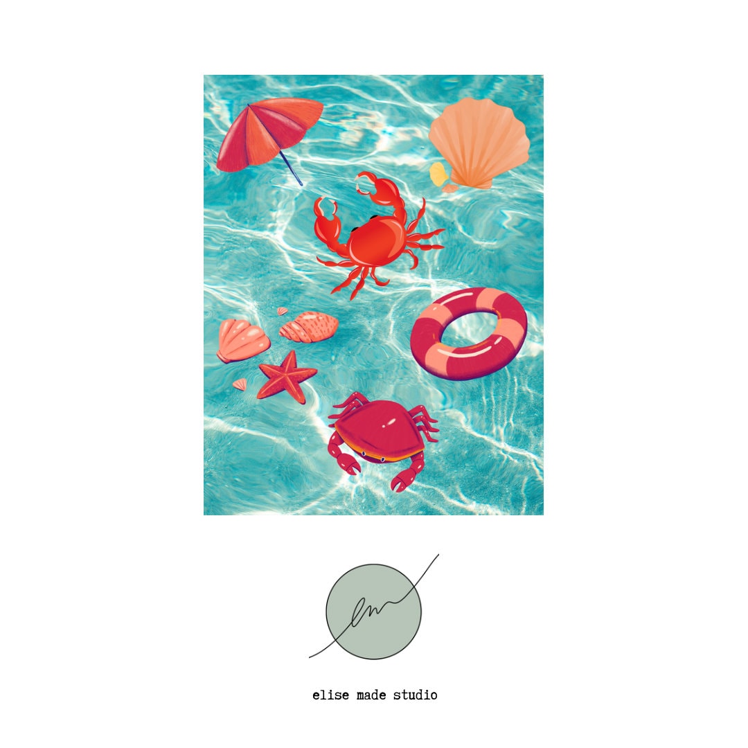 PRINTABLE Summer Collection Three Digital Art Printables (8.5 in X 11 ...