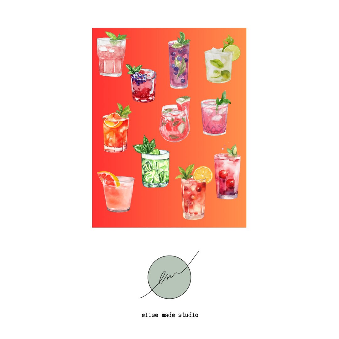 PRINTABLE Summer Collection Three Digital Art Printables (8.5 in X 11 ...