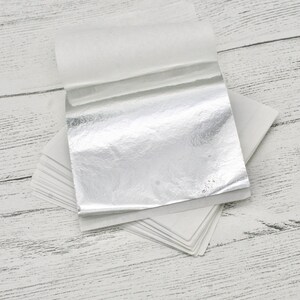 Silver Leaf Foil Paper Sheets for Crafts Resin Scrapbooking | Etsy