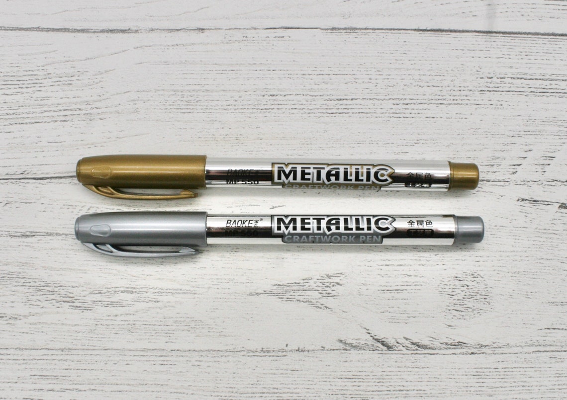 Gold and Silver Metallic Pens Metallic Gold and Silver Felt - Etsy