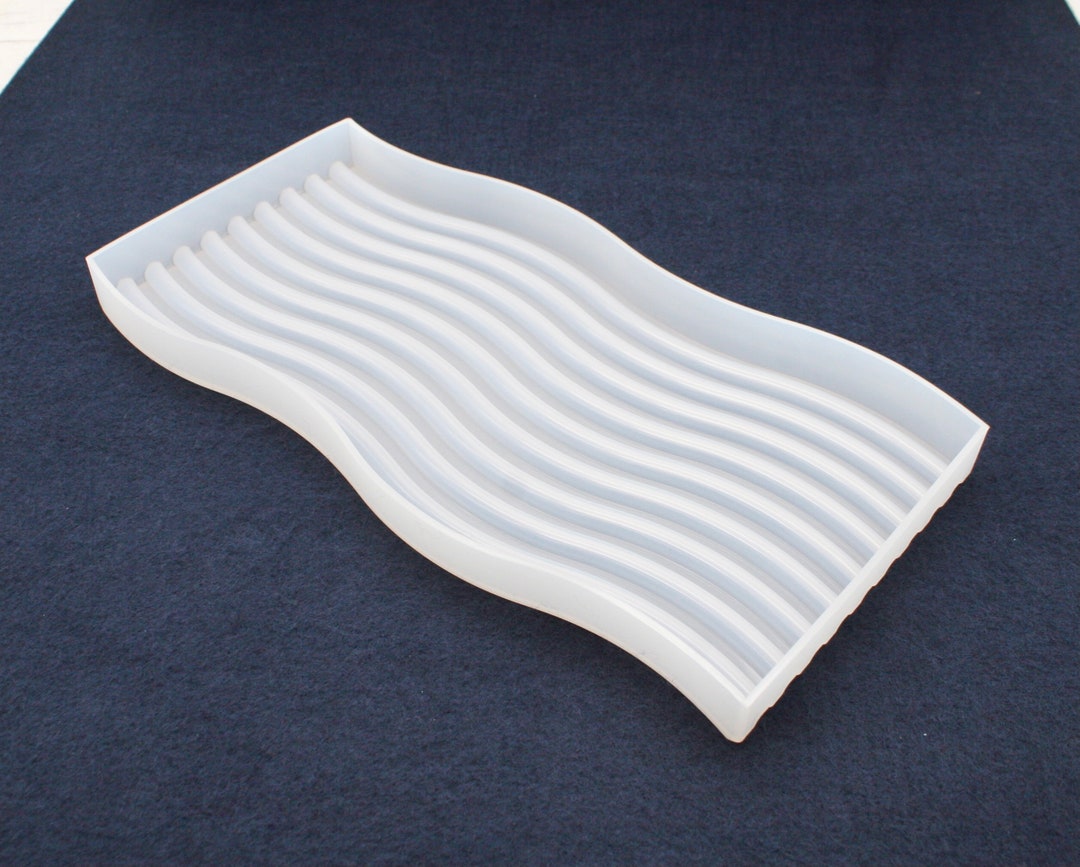 Wave Tray Silicone Mould, Large Ridged Wave Tray Silicone Mould, Ridged ...