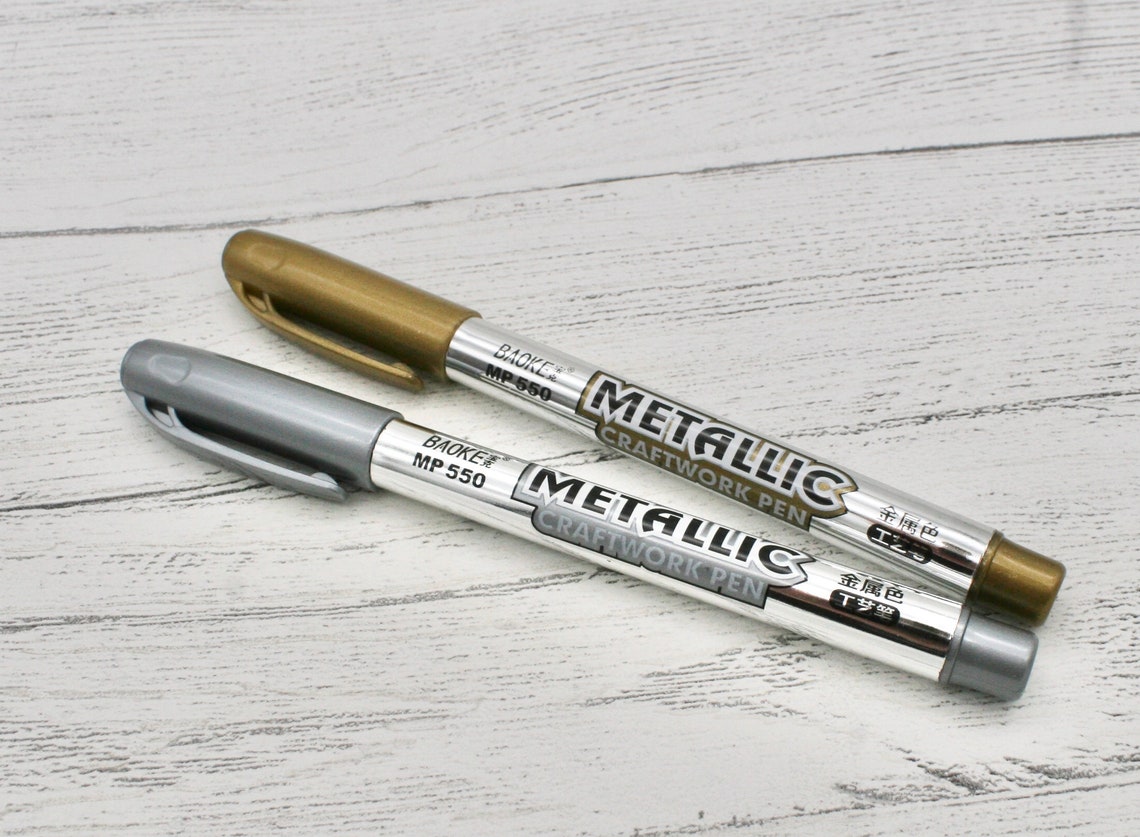 Gold and Silver Metallic Pens Metallic Gold and Silver Felt - Etsy