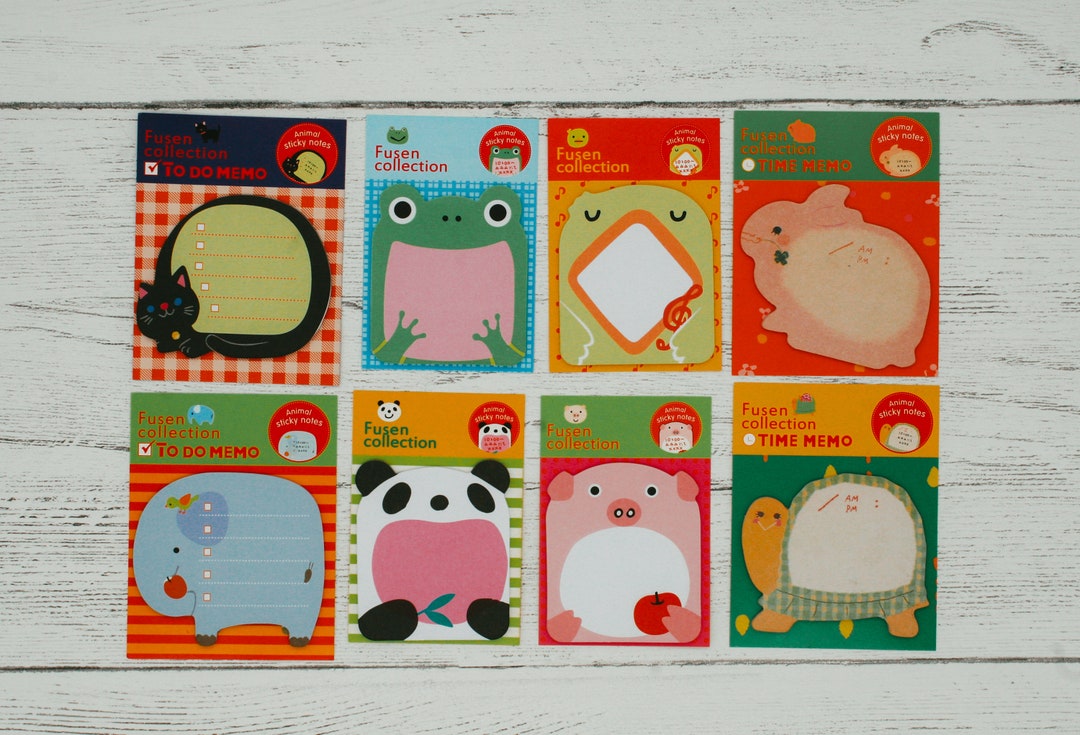 Cute Animal Sticky Notes Memo Pad, Sticky Pad Notes, Note Pad, Planner ...