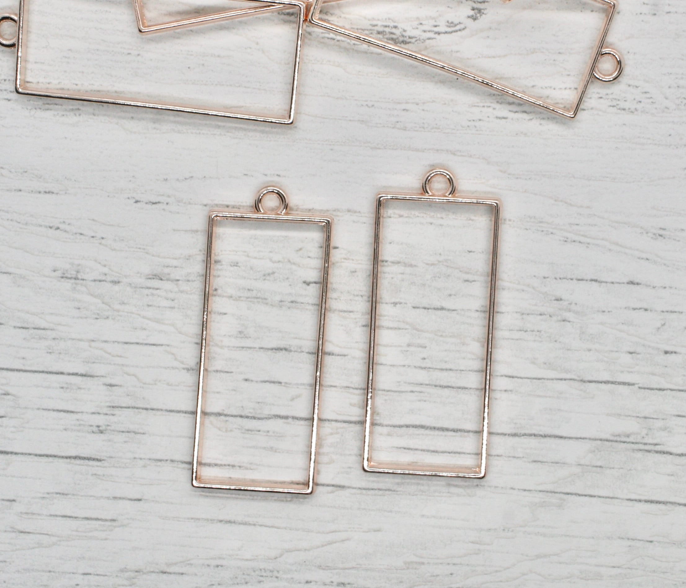 Rectangle Bezel Set of 2 Open Back Metal Bezels Rectangle | Etsy UK