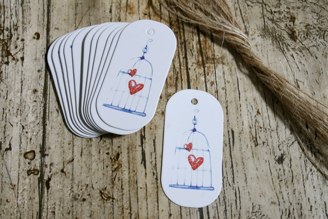 Bird Cage Heart Gift Tags, Bird Cage With Heart, Thank You, Gift Tags ...