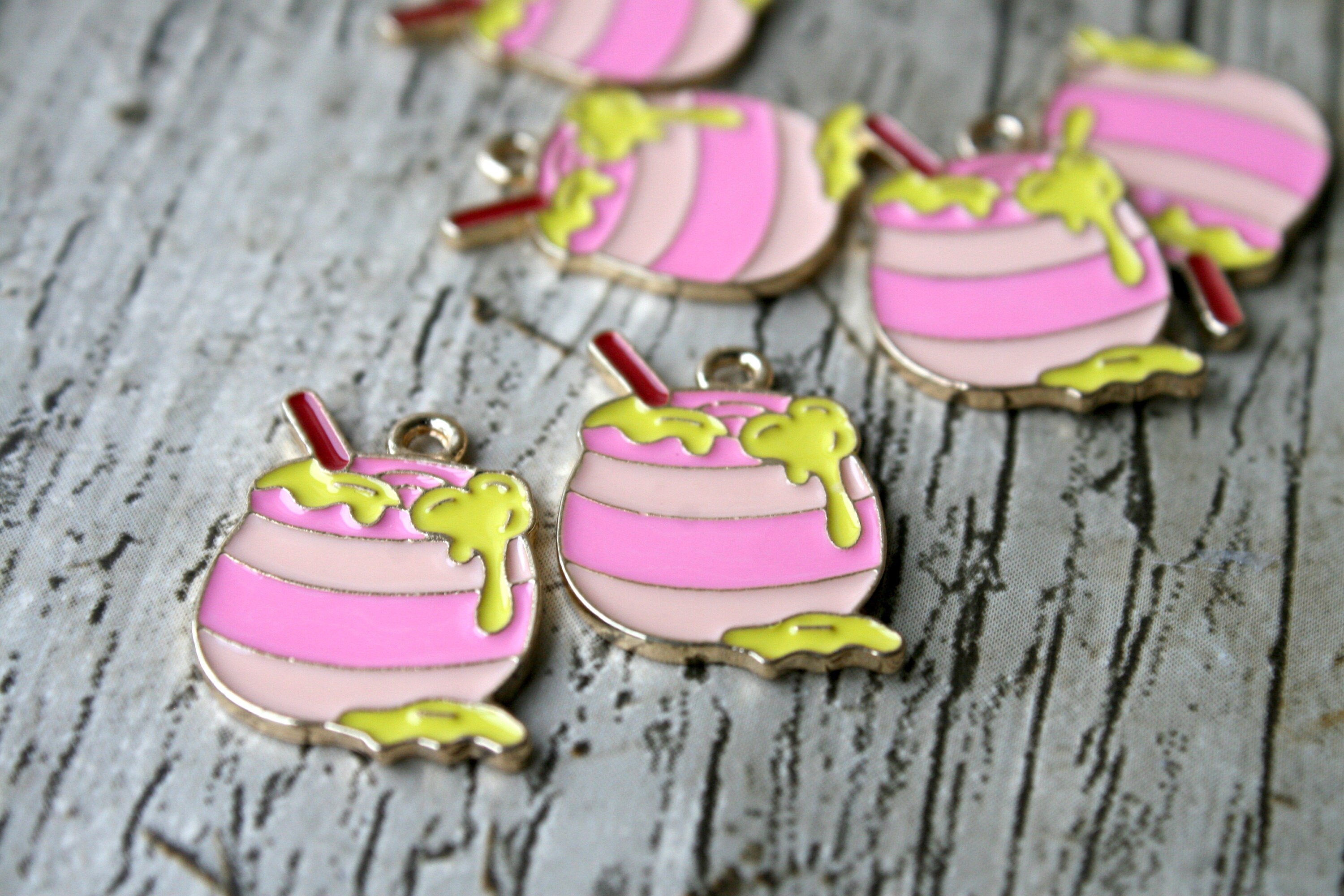 Enamel Honey Pot Charms, Honey Charm, Jewellery Making, Metal Charm ...