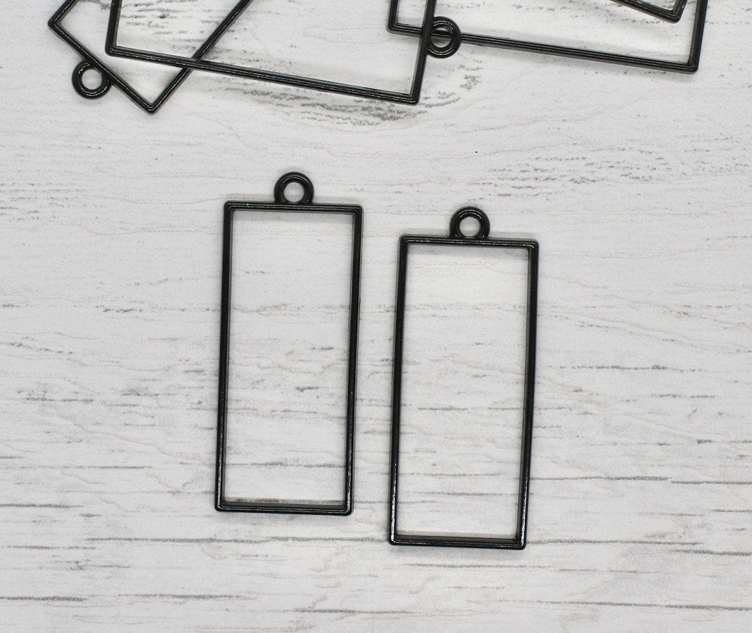 Rectangle Bezel - Set of 2 Open Back Metal Bezels, Rectangle Bezel ...