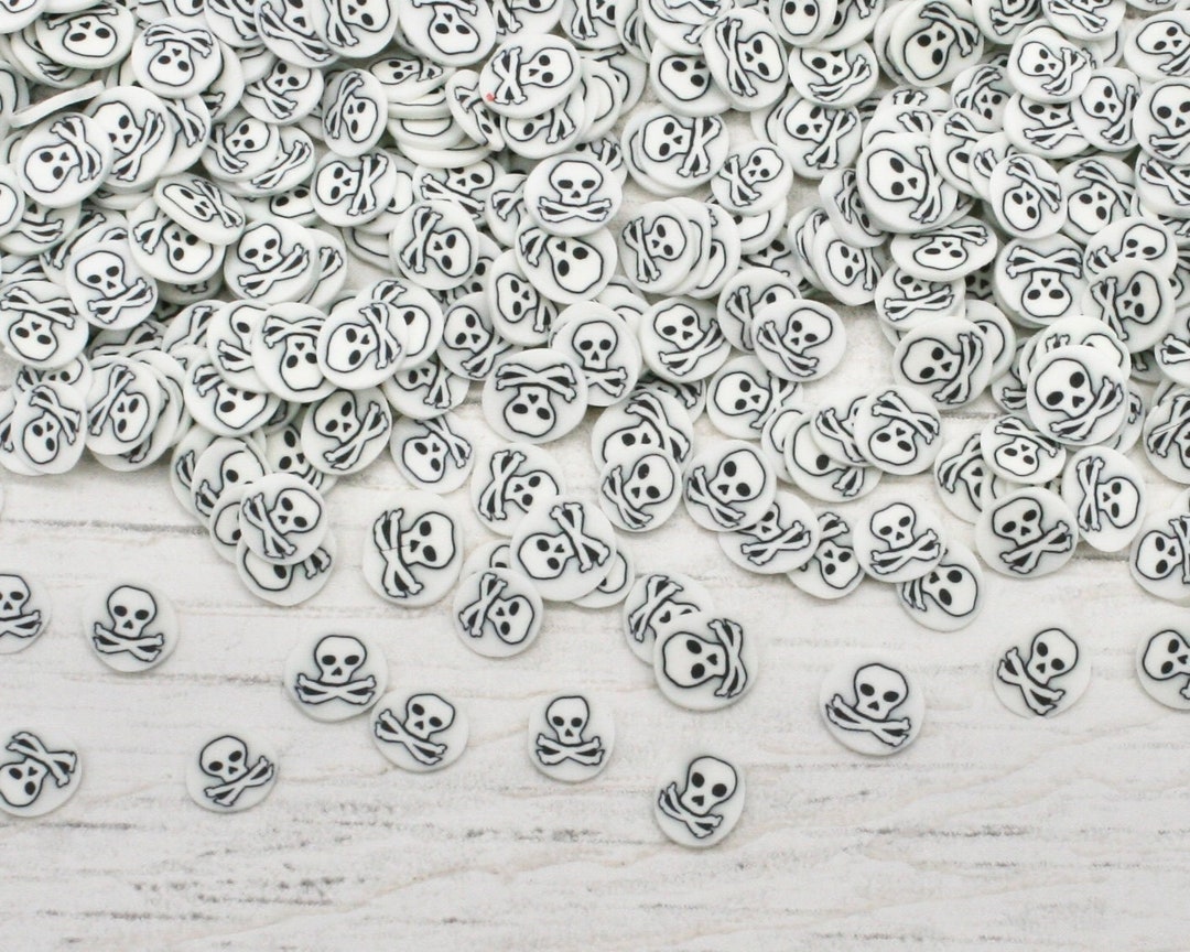 10g Skull and Cross Bones Fimo Slices, Resin Art, Resin Craft Supplies ...
