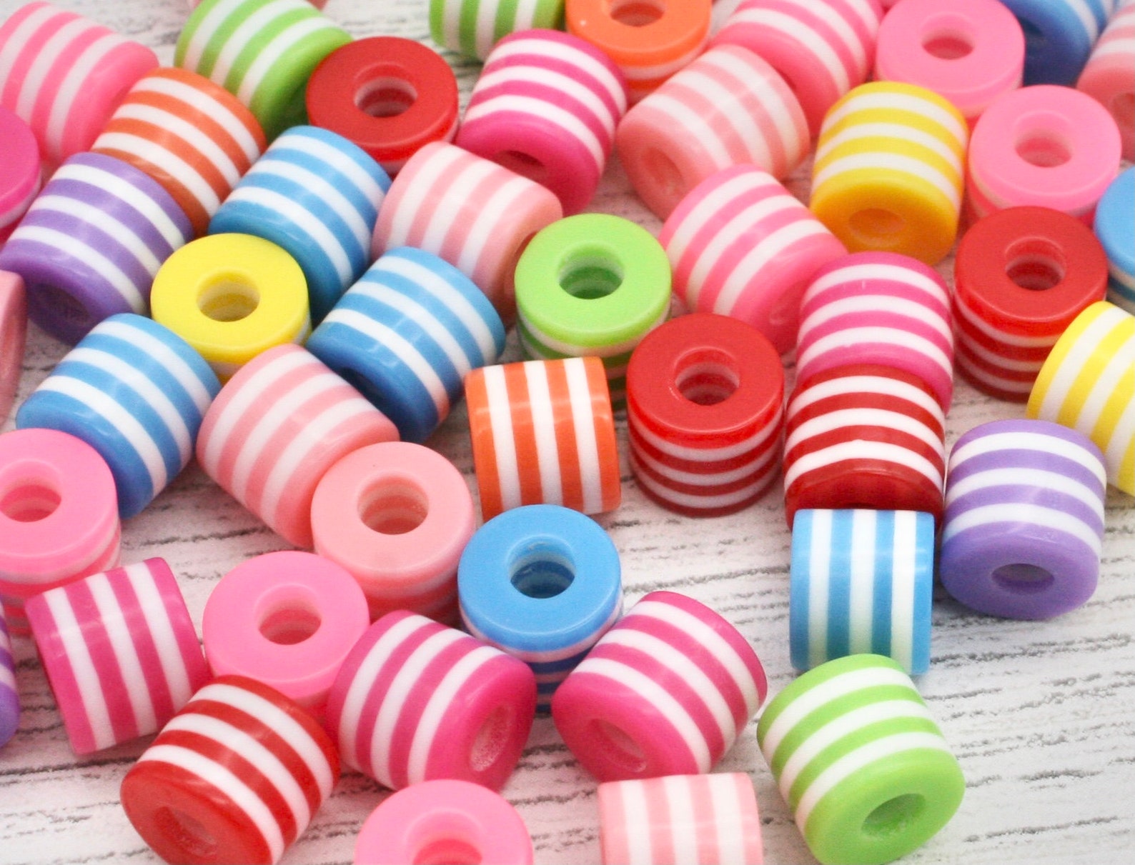 10 x mehrfarbig gestreifte Perlen Bunte Perlen Perlen - Etsy.de