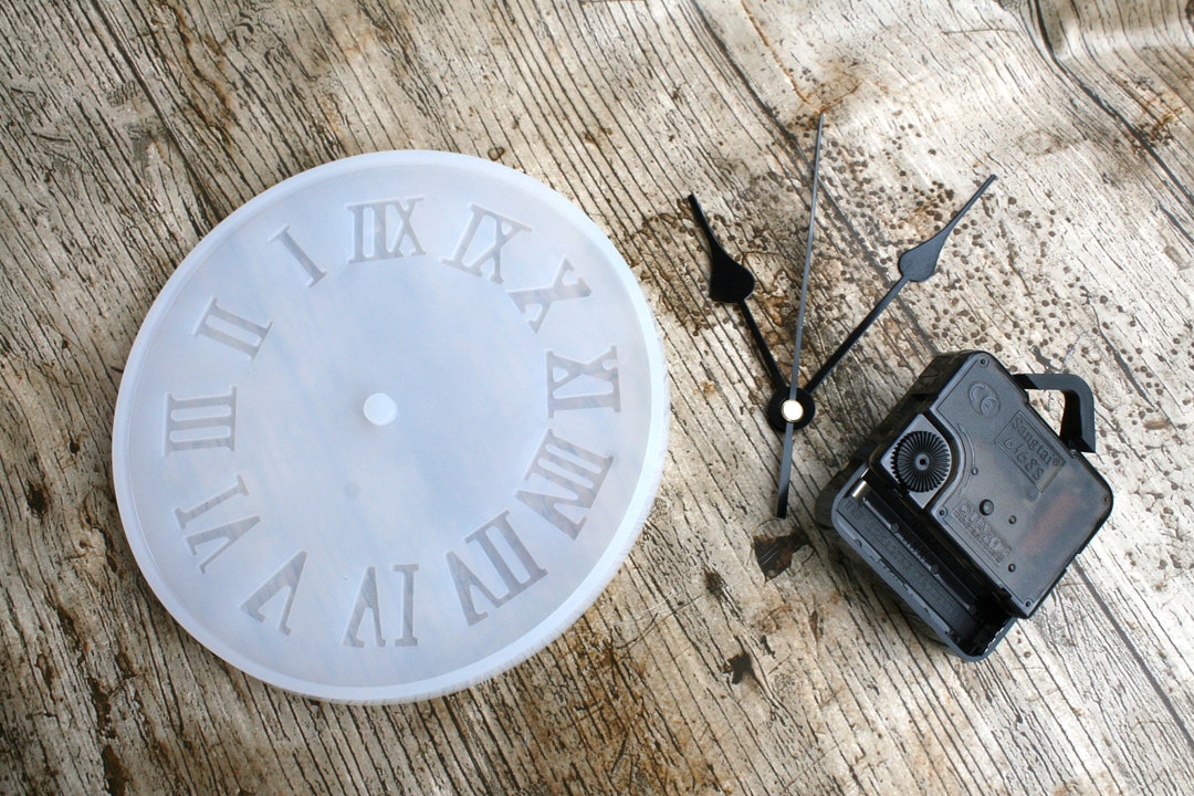 Resin Silicone Roman Numerals Clock Mould & Clock Fittings, Clock Mold ...