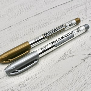 Gold and Silver Metallic Pens, Metallic Gold and Silver Felt Tip Pens ...