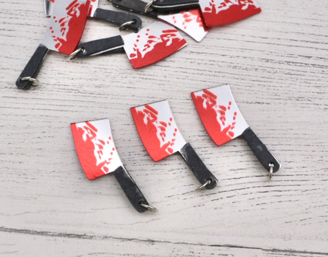 5 X Blooded Cleaver Charms, Meat Cleaver, Chef Knife, Bloody Knife ...