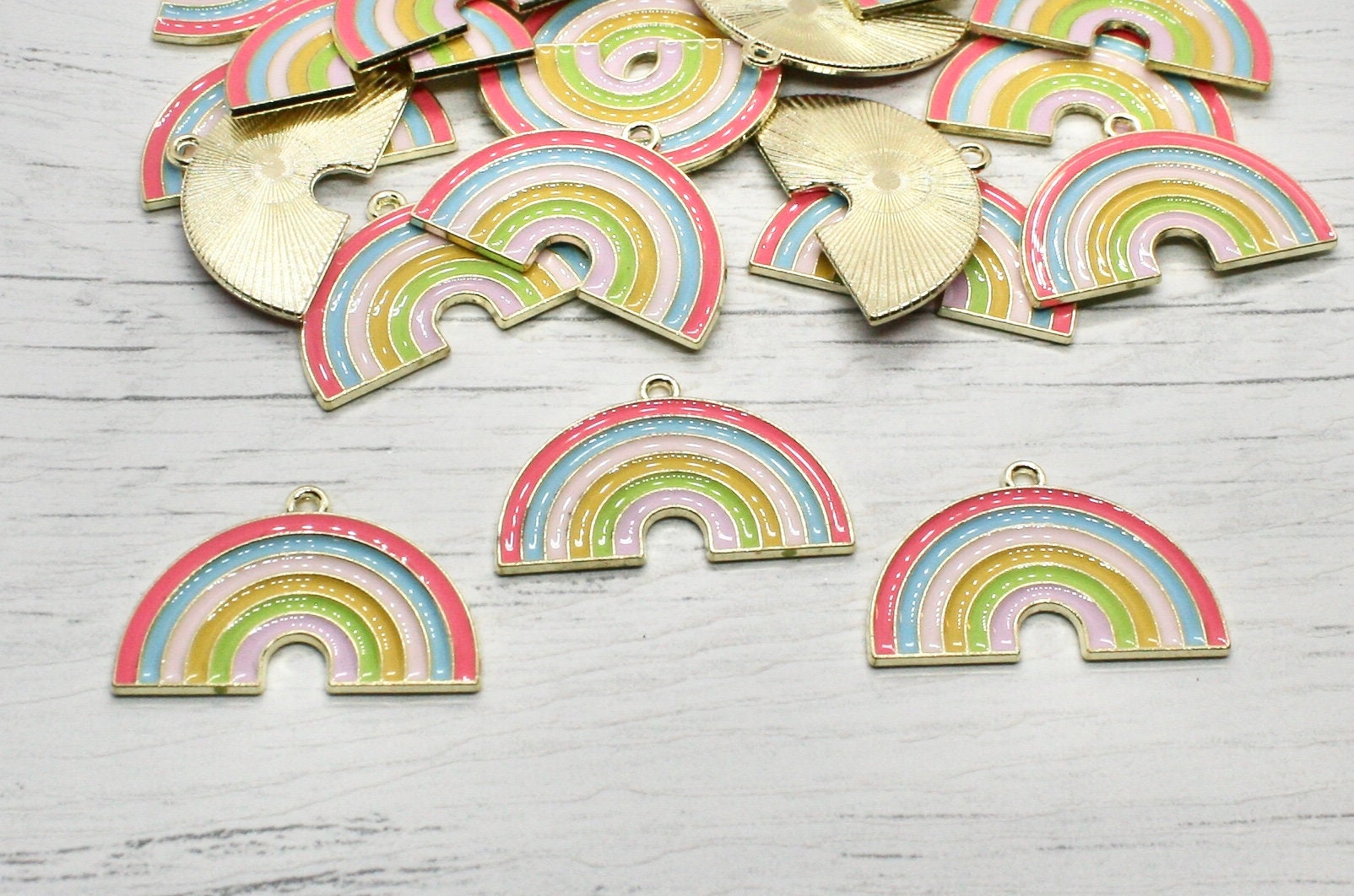 Enamel Rainbow Charms, Jewellery Making, Bracelet Charms, Pendant ...