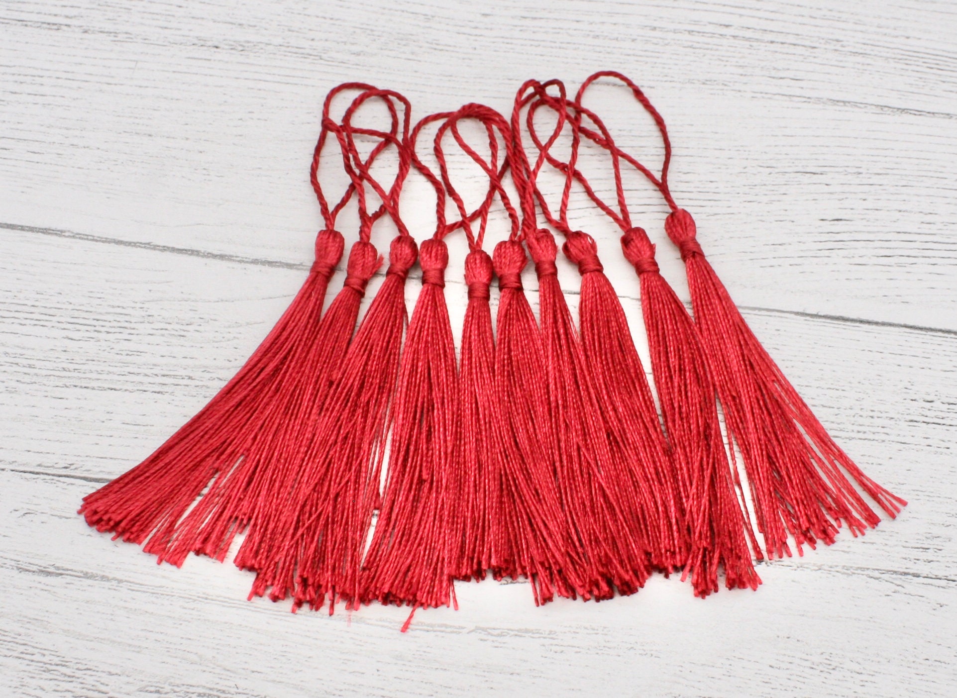 10 X Red Silk Tassels Faux Silk Tassels for Craft Bookmark - Etsy Australia