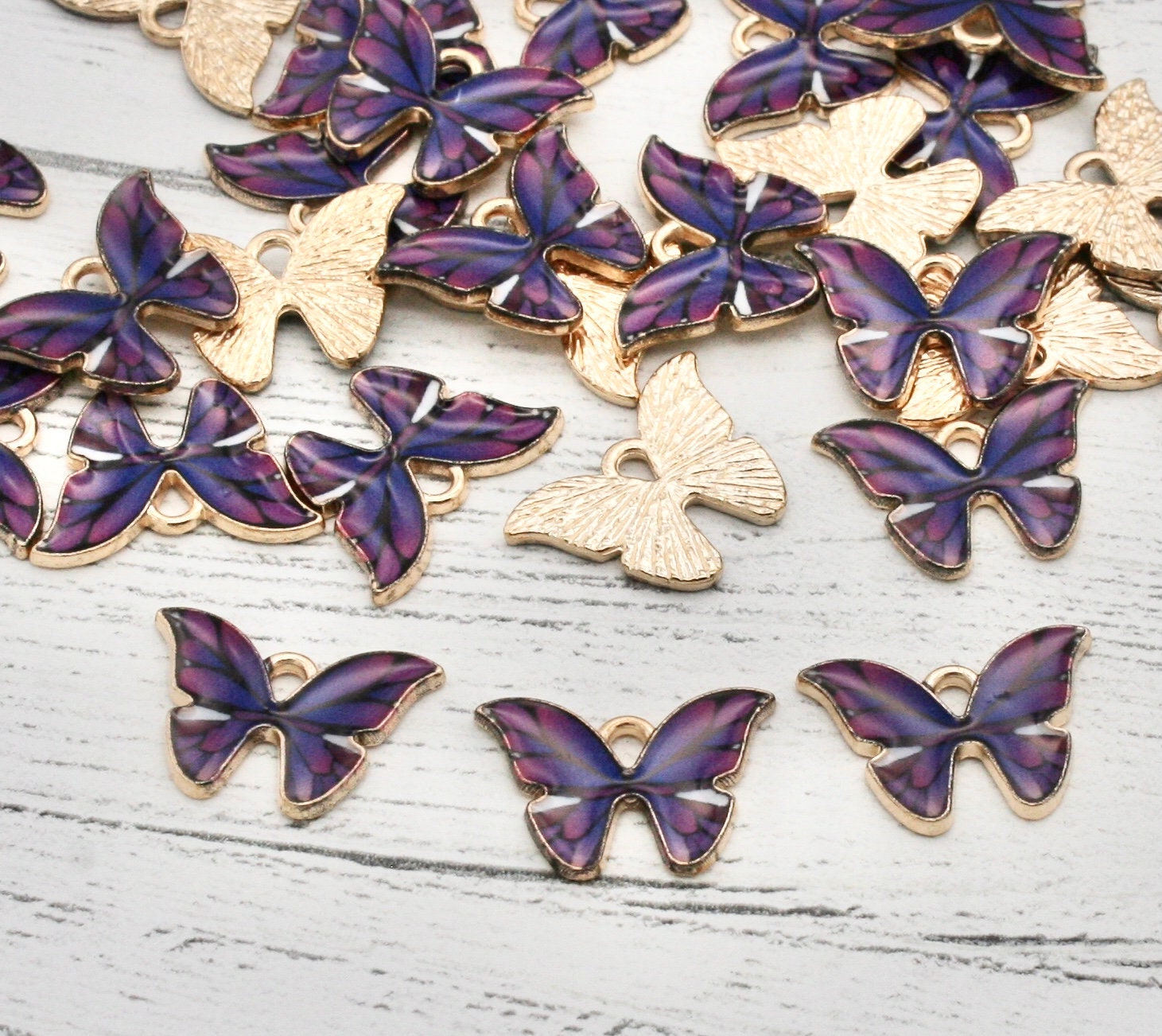 Purple Butterfly Enamel Charms, Purple Butterfly Charm, Jewellery ...