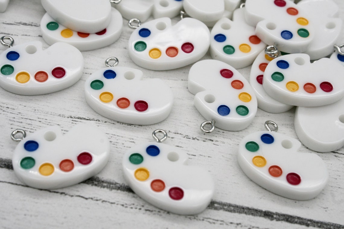 5 X Paint Palette Charm Artist Palette Charm Art Paint - Etsy