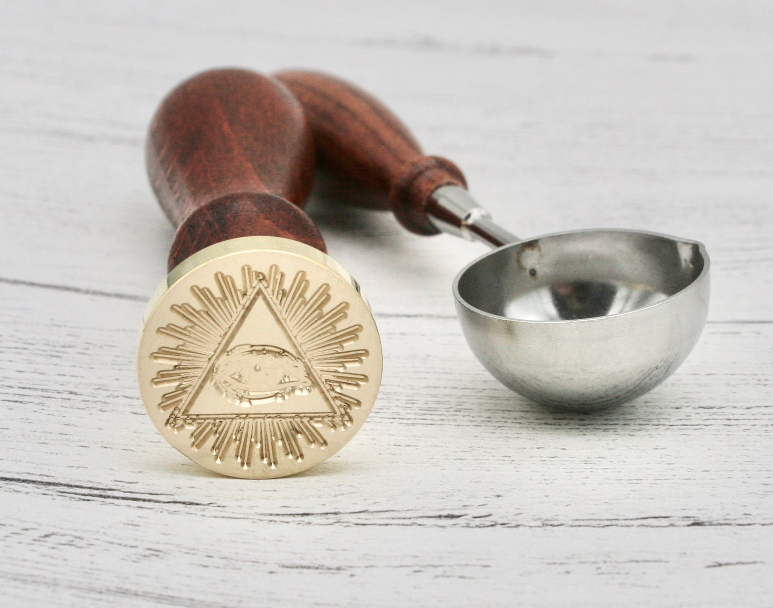 Eye of Providence Metal Wax Stamp and Spoon, Wax Seal, Wax, Wax Stamp ...