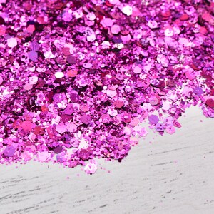 10g Purple Pink Iridescent Hexagon Chunky & Fine Glitter Mix, Resin ...