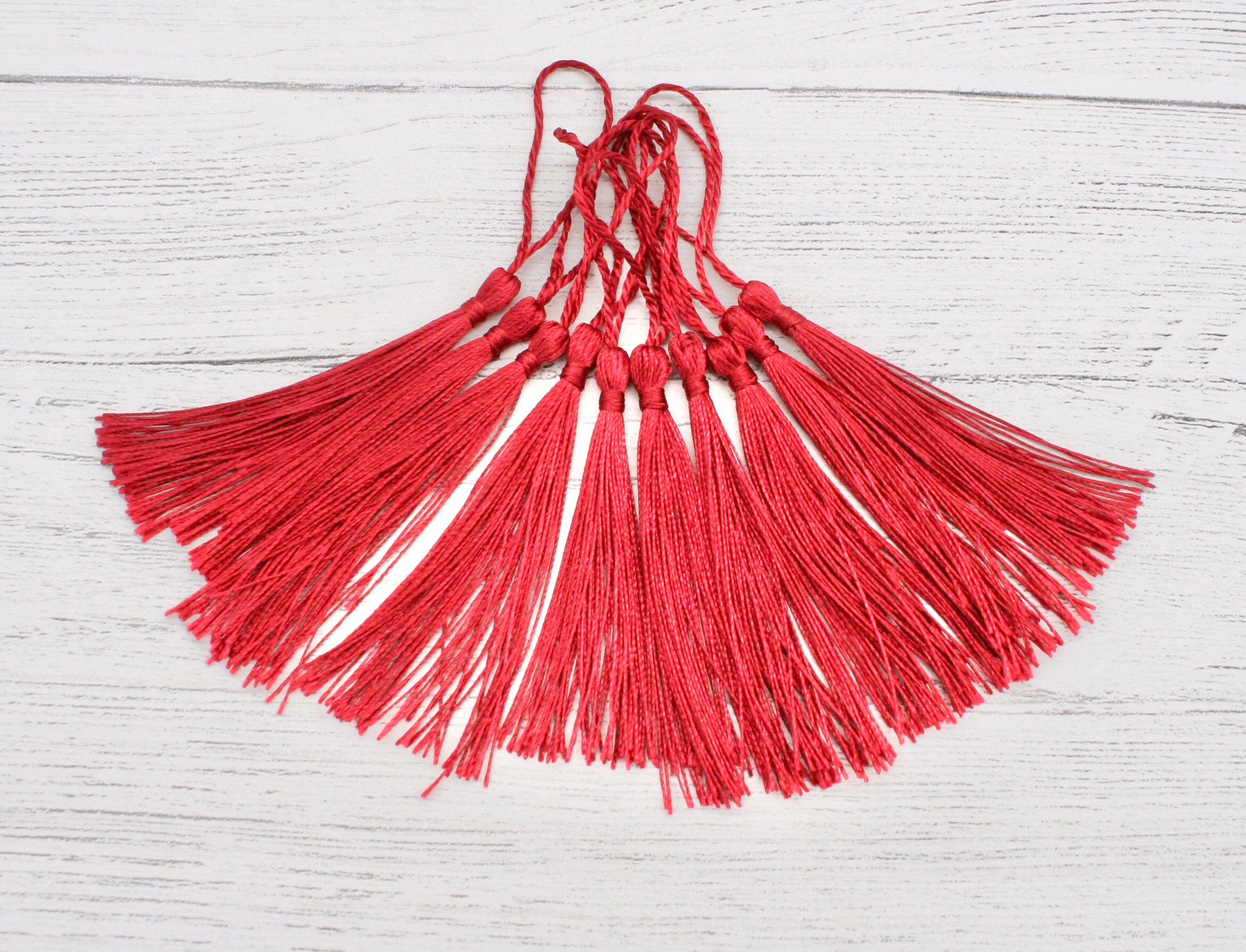 10 x Red Silk Tassels Faux Silk Tassels for craft Bookmark | Etsy