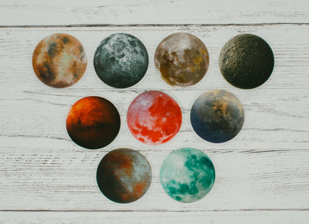 10 Moon Decals, Resin Art, Space, Resin Decal, Resin, Craft Supplies ...