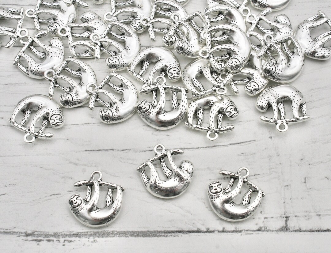 5 X Silver Sloth Charms Sloth Charms Jewellery Making Craft - Etsy