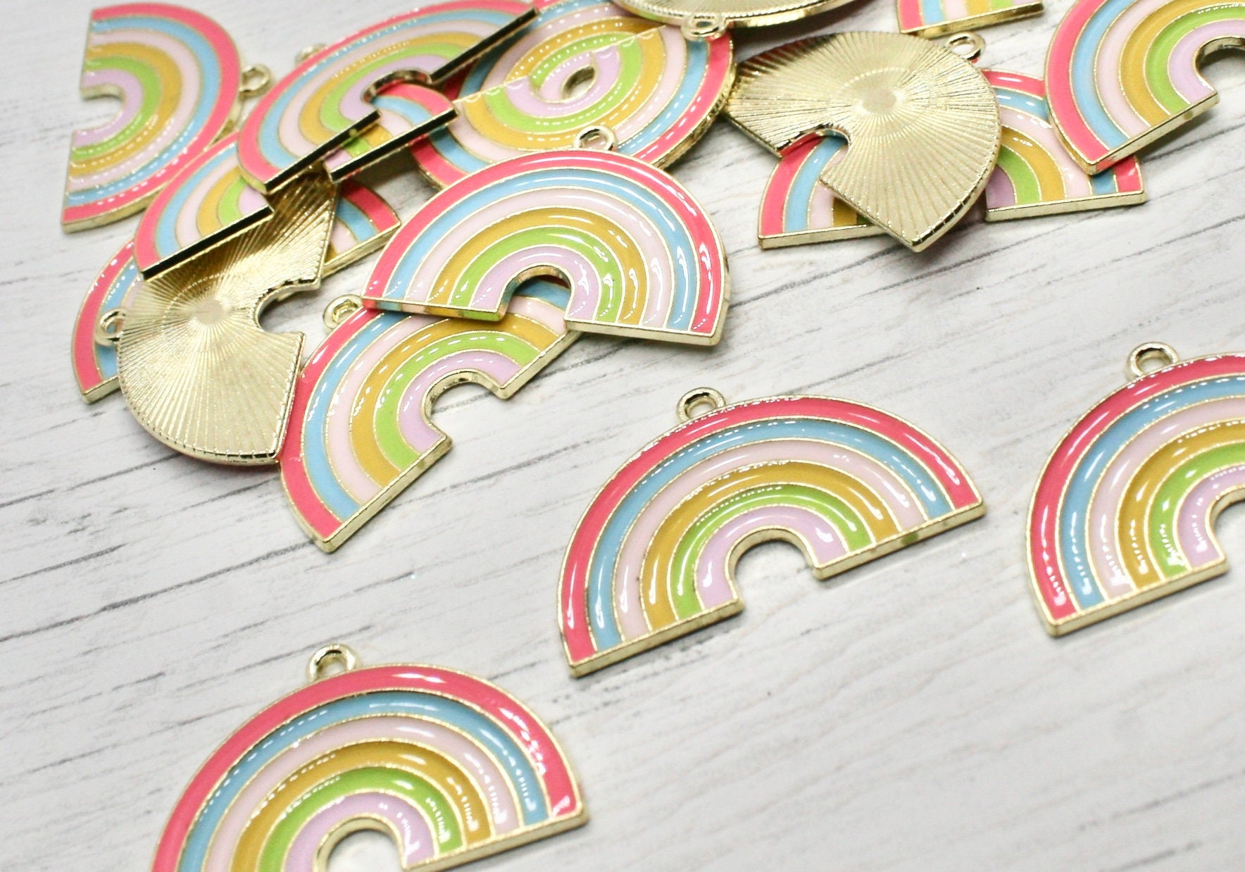 Enamel Rainbow Charms, Jewellery Making, Bracelet Charms, Pendant ...