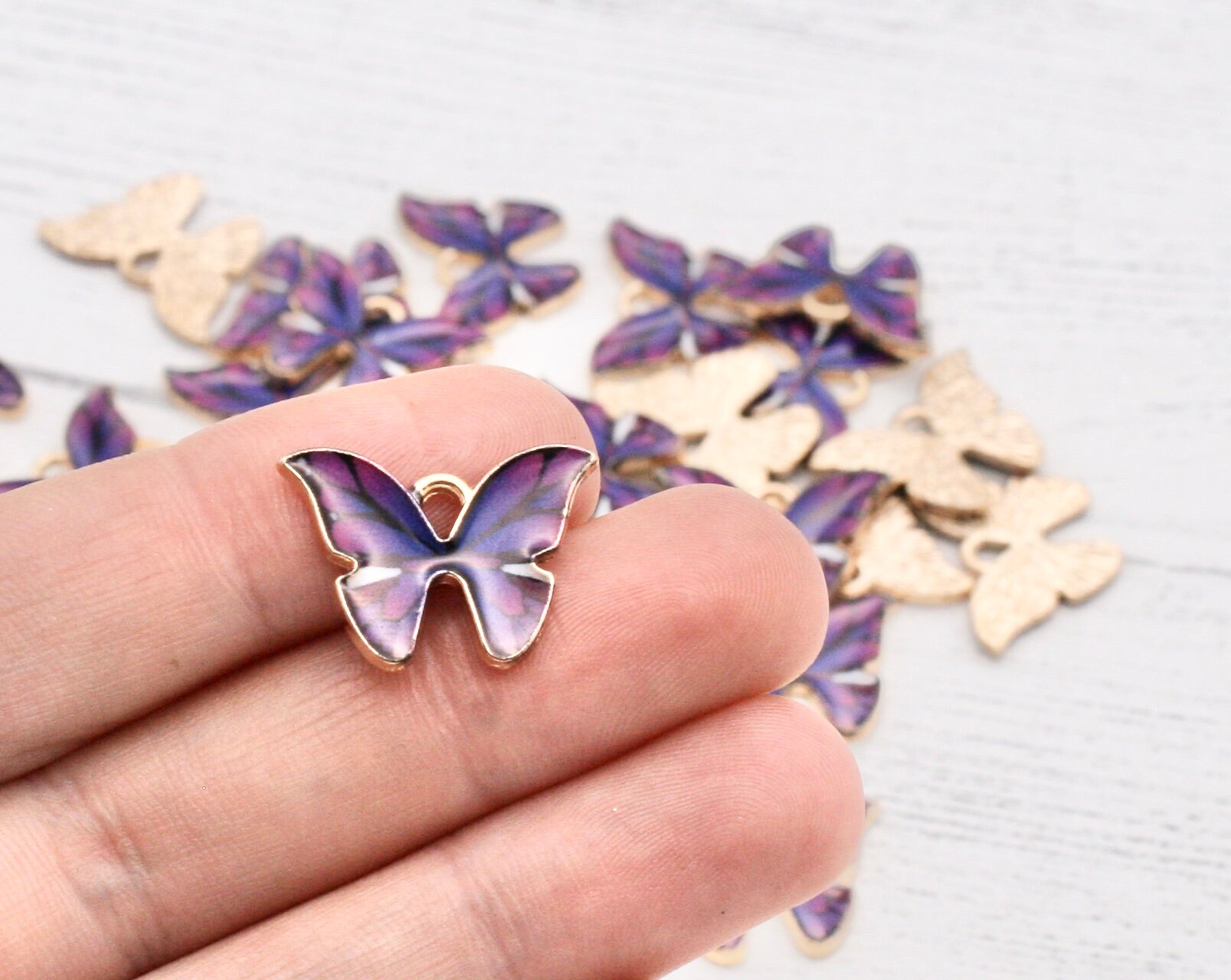 Purple Butterfly Enamel Charms, Purple Butterfly Charm, Jewellery ...