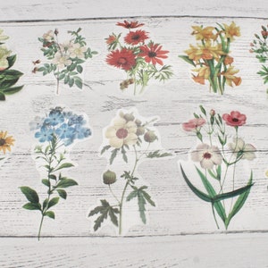 10 Flower Decals, Spring Flowers Decals, Colourful Flower Decal, Decals ...