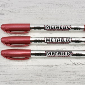 Red Metallic Pen Metallic Red Felt Tip Pen Stationery | Etsy UK