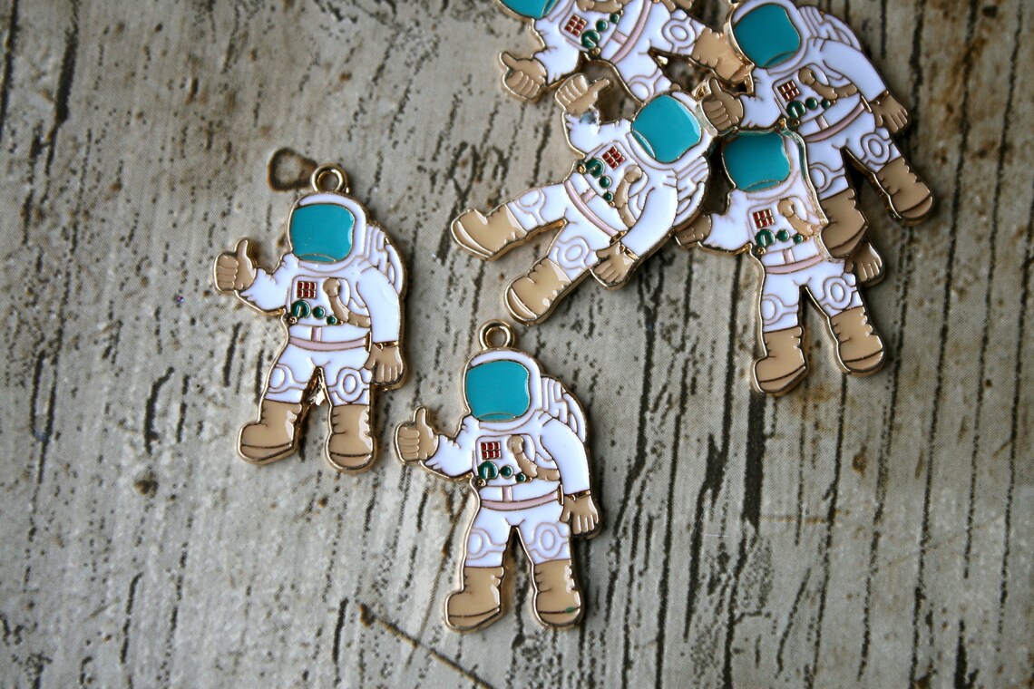 Enamel Space Man Charms, Space Charm, Jewellery Making, Metal Charm ...