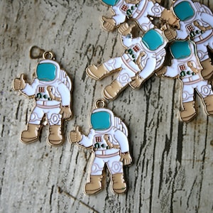 Enamel Space Man Charms, Space Charm, Jewellery Making, Metal Charm ...