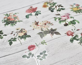 Rose Flowers Decals Craft Supplies Rose bush Decal Scrapbooking Art and ...