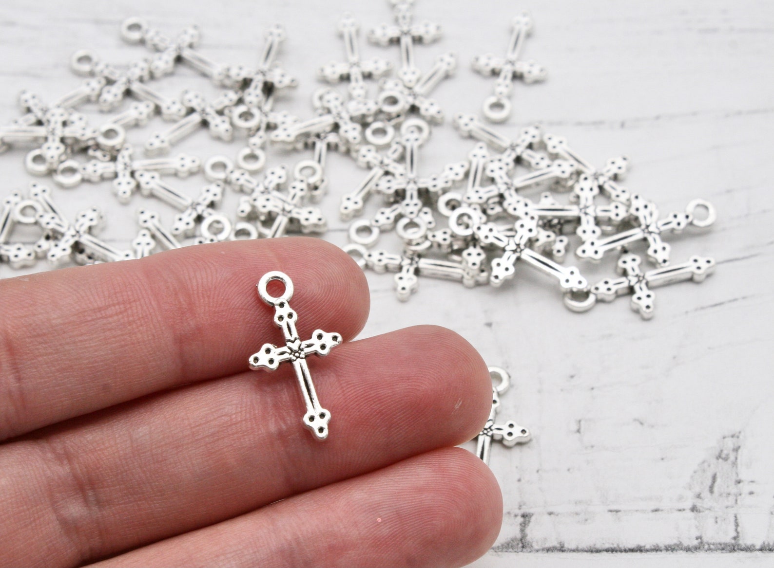 10 X Cross Metal Charm, Jewellery Making, Craft Supplies, Metal Charms ...