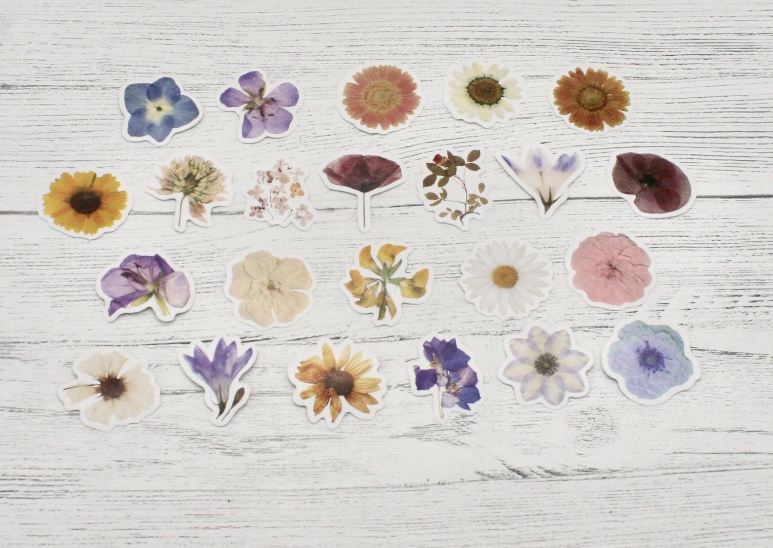23 X Mixed Flower Stickers, Flower Stickers, Sticker, Stamp, Flower ...