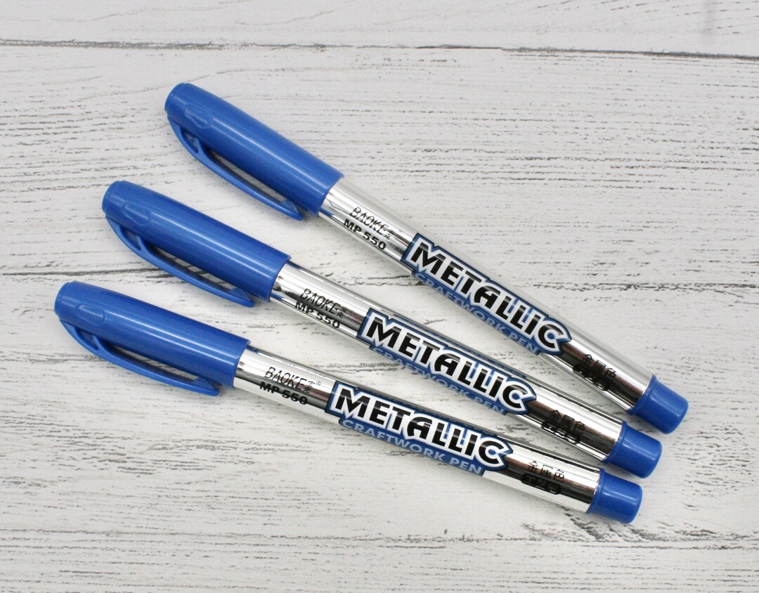 Blue Metallic Pen, Metallic Blue Felt Tip Pen, Stationery, Drawing ...