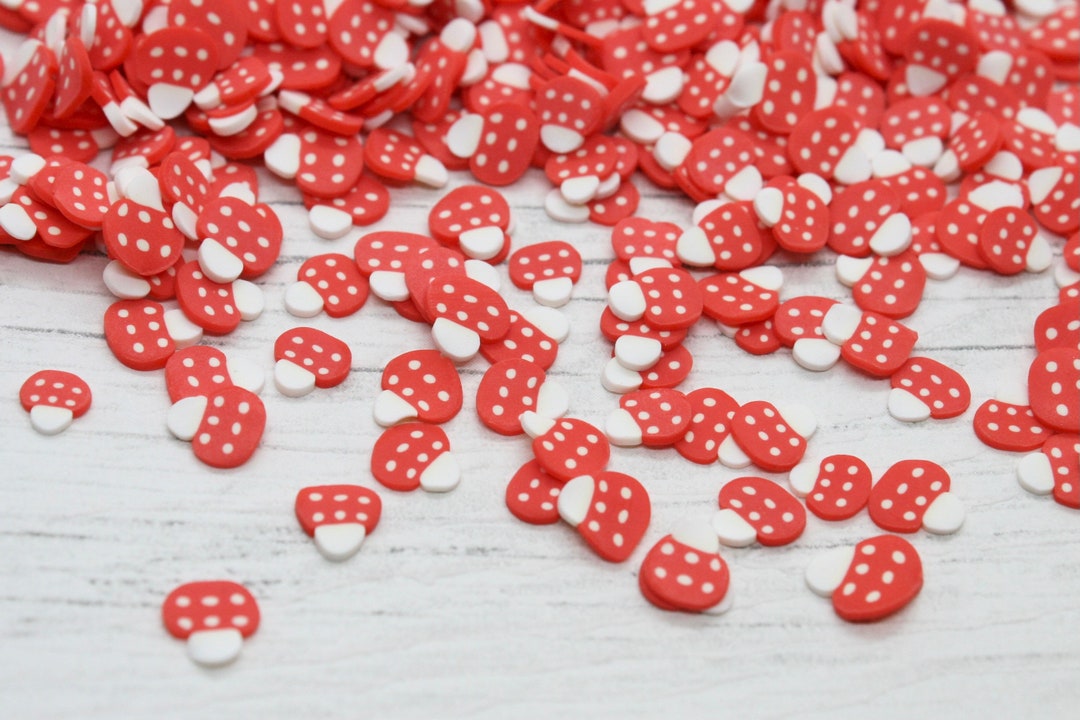 10g Rote Pilz Fimo Scheiben, Resin Kunst, Schleim, Resin Bastelbedarf ...