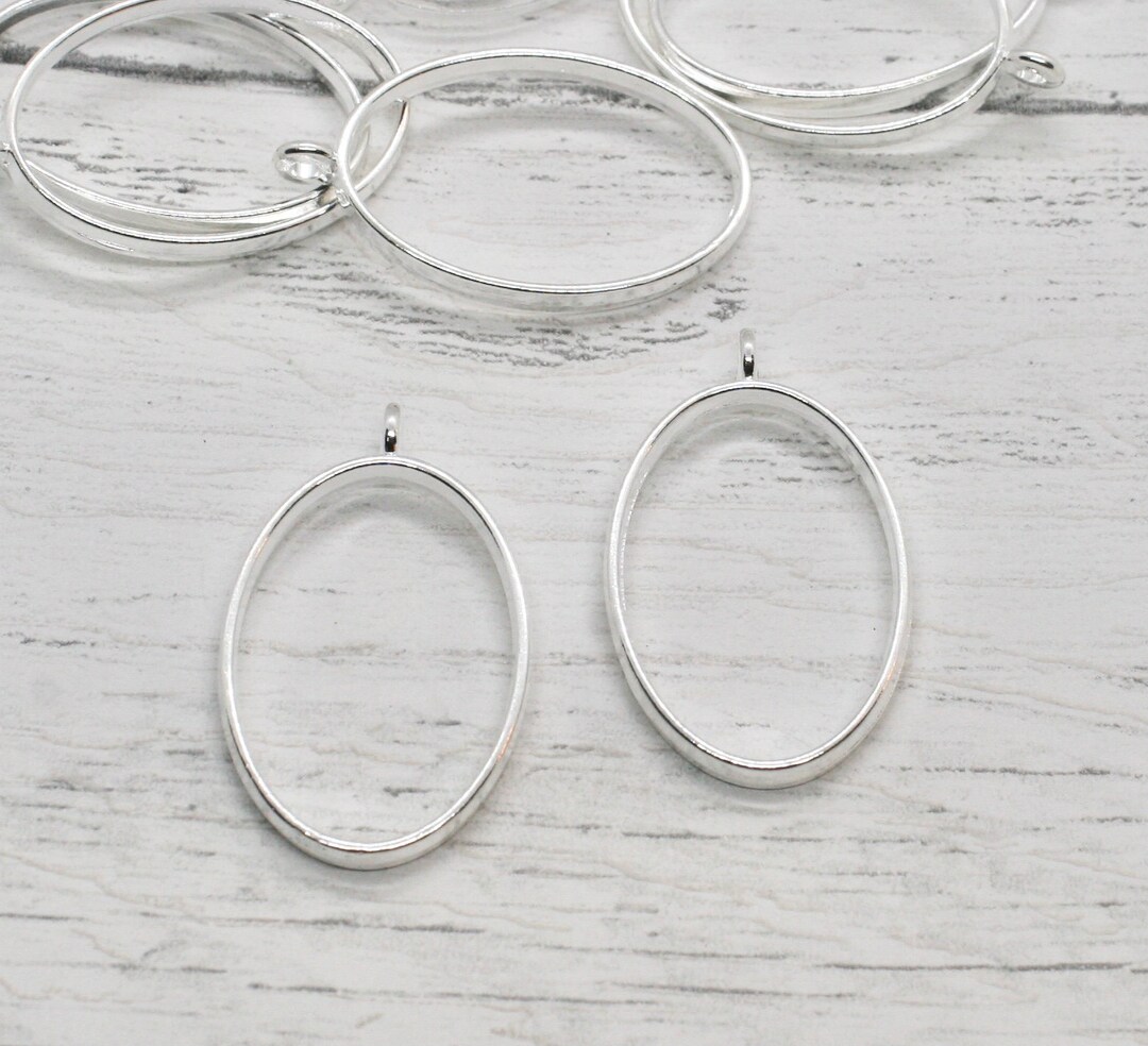 Oval Bezel - Set of 2 Open Back Blank Metal Bezels, Oval Bezel, Bezels ...