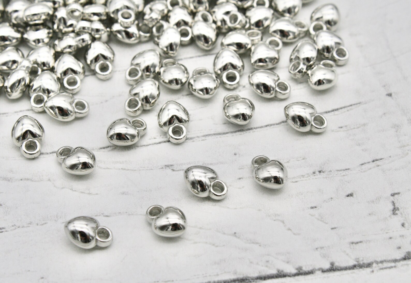 Tiny Silver Heart Charms Charms Jewellery Making Craft - Etsy