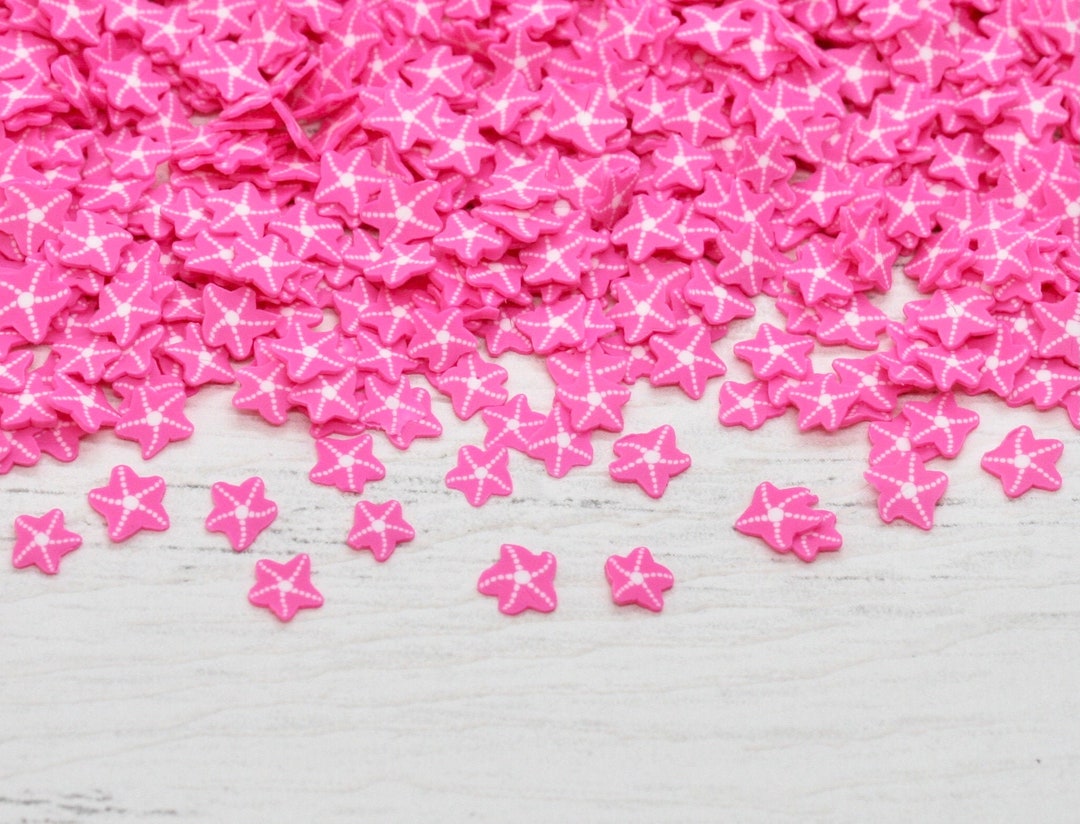 10g Pink Starfish Fimo Slices, Resin Art, Slime, Resin Craft Supplies ...