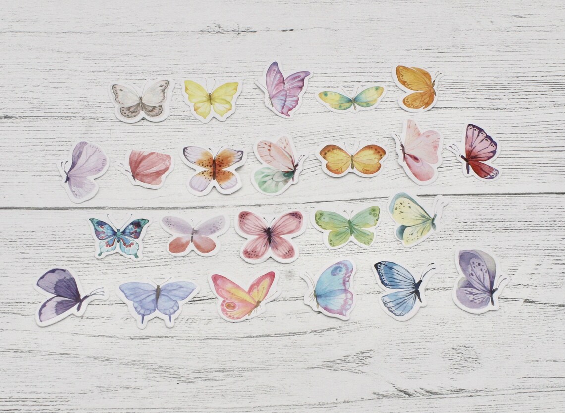 23 X Butterfly Stickers, Butterfly Stickers, Sticker, Stamp, Insect ...