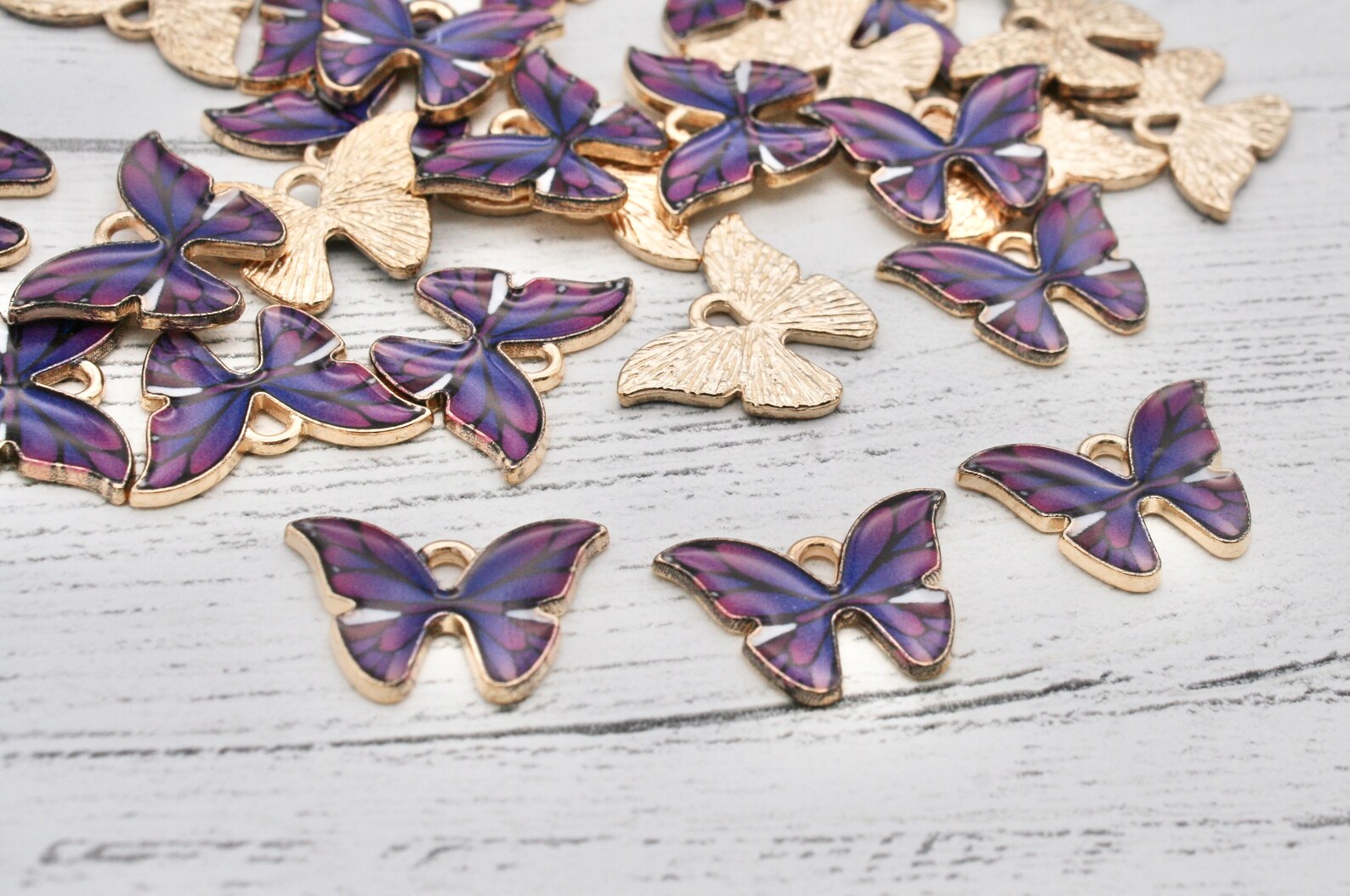 Purple Butterfly Enamel Charms, Purple Butterfly Charm, Jewellery ...