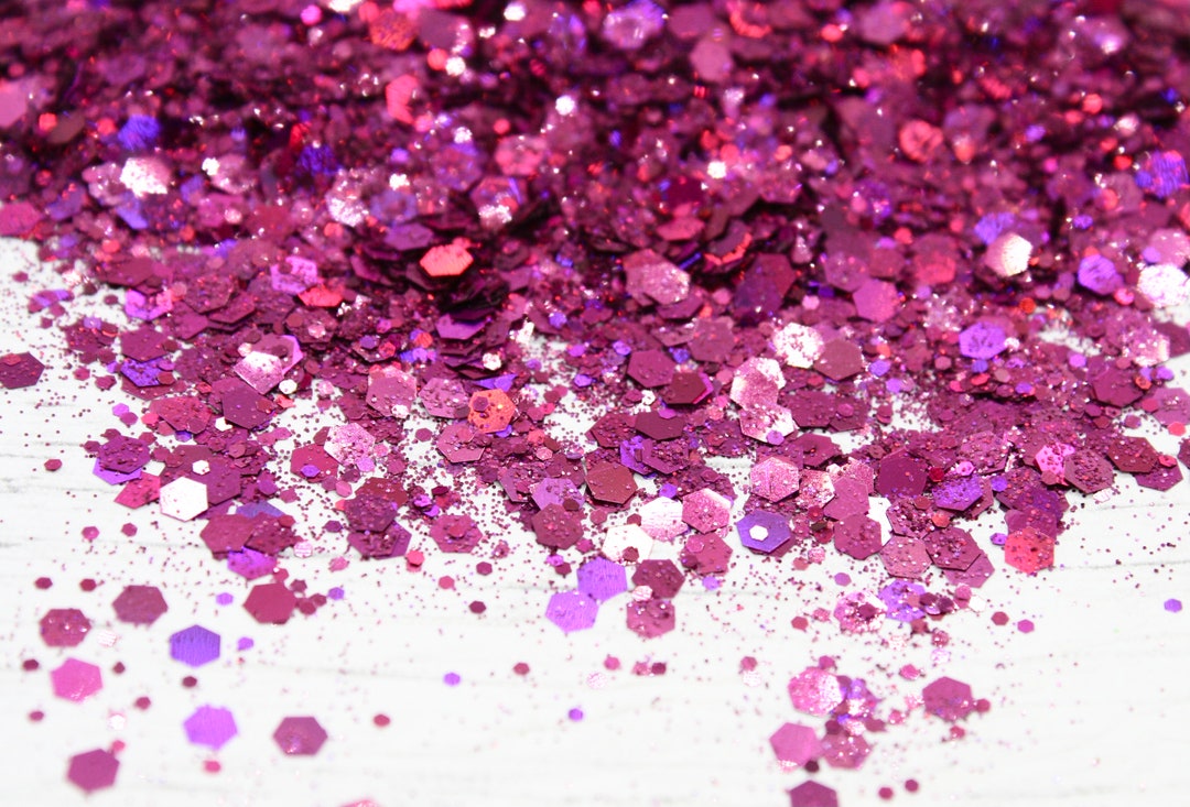 5g Hot Pink Holographic Hexagon Chunky & Fine Glitter Mix, Resin Art ...