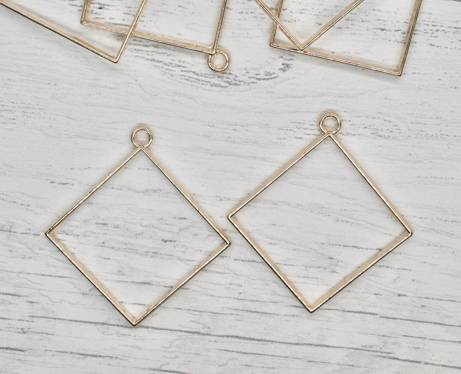 Diamond Bezel Set of 2 Open Back Blank Metal Bezels Rhombus - Etsy