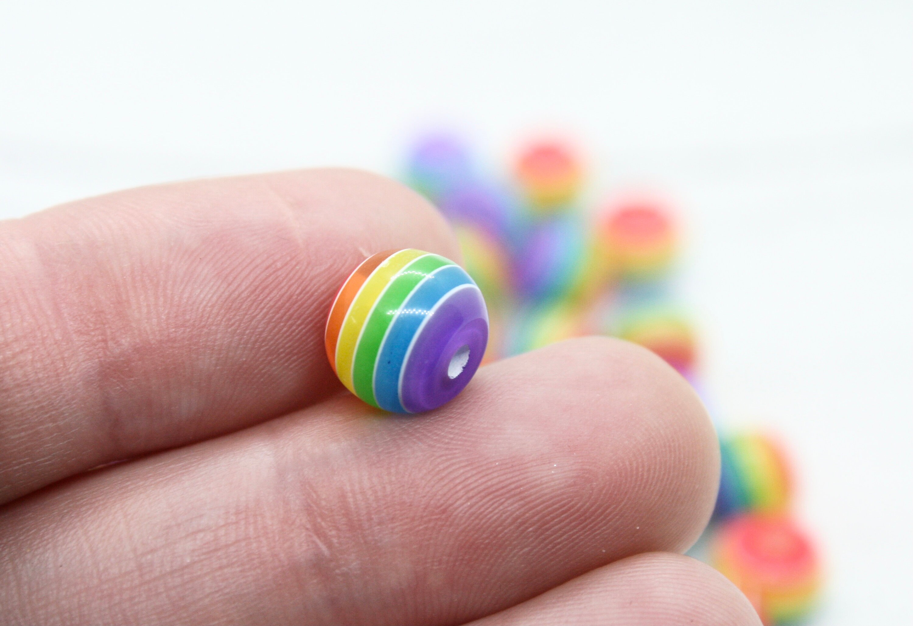 10 X Rainbow Beads 8mm Rainbow Beads Craft Supplies - Etsy